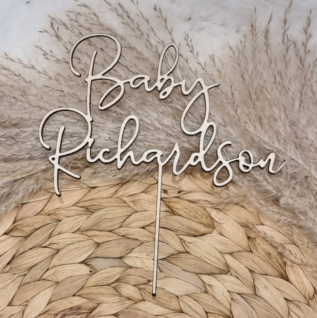 Personalised Wooden Cake Topper Custom Baby Name Design - Etsy