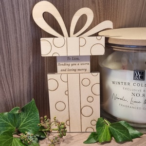 Handcrafted Wooden Gift Card Holder- Unique Present-shaped Design ...