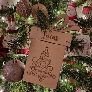 Handcrafted Wooden Gift Card Holder- Unique Present-shaped Design ...