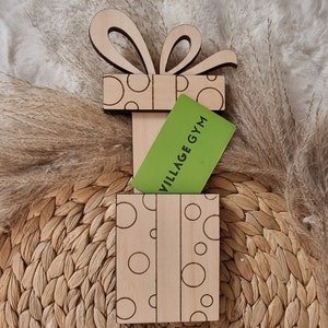 Handcrafted Wooden Gift Card Holder- Unique Present-shaped Design ...