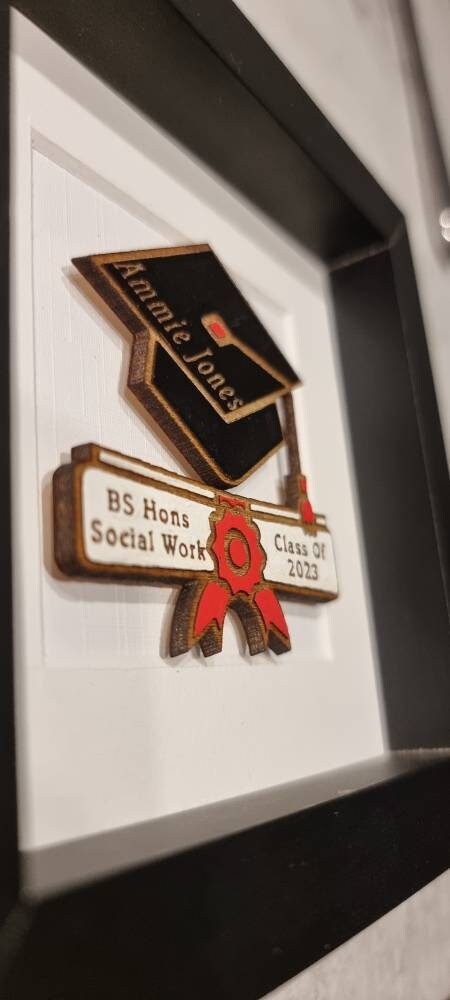 Personalised Graduation Frame Mortarboard and Scroll Wooden - Etsy