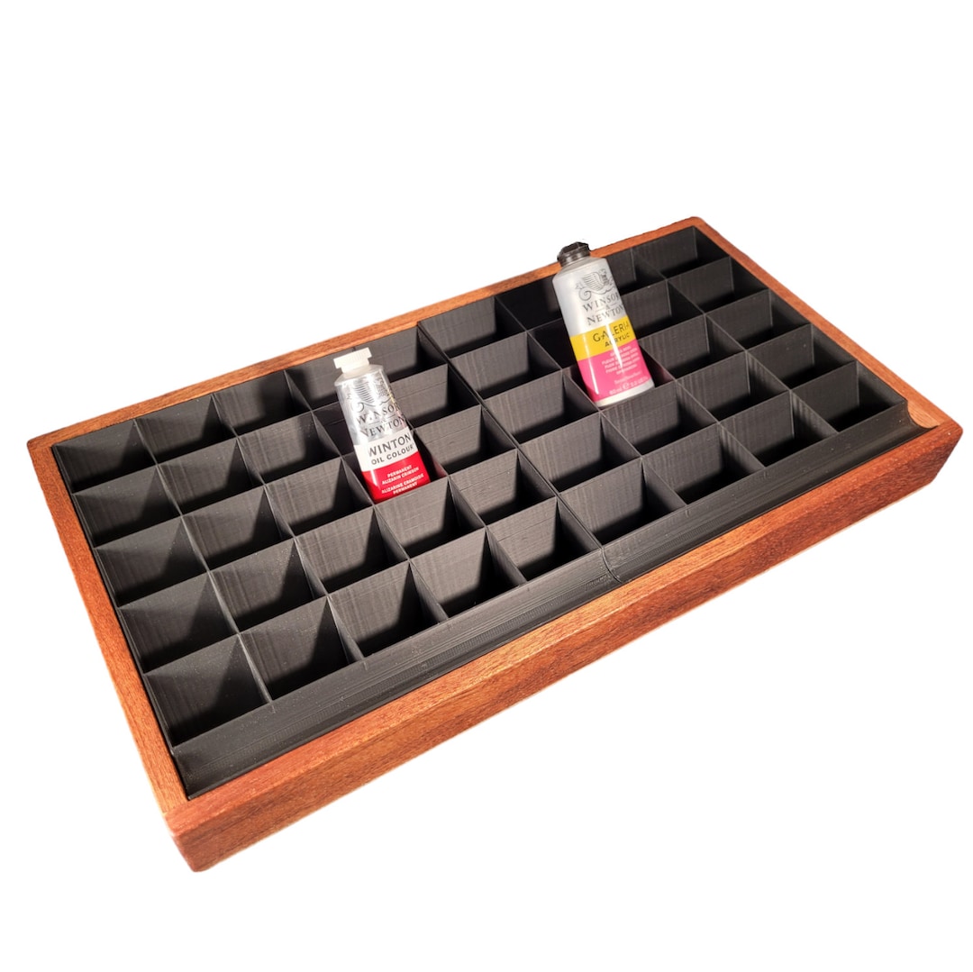 Wooden Paint Tube Organizer for Studio Desk - Double Insert - Artist ...