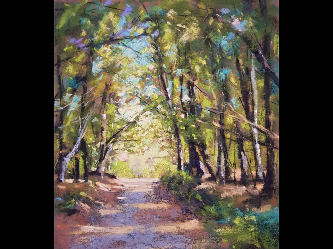 An Coill - Ireland Co. Dublin Kilmashogue Forest - Original Soft Pastel ...