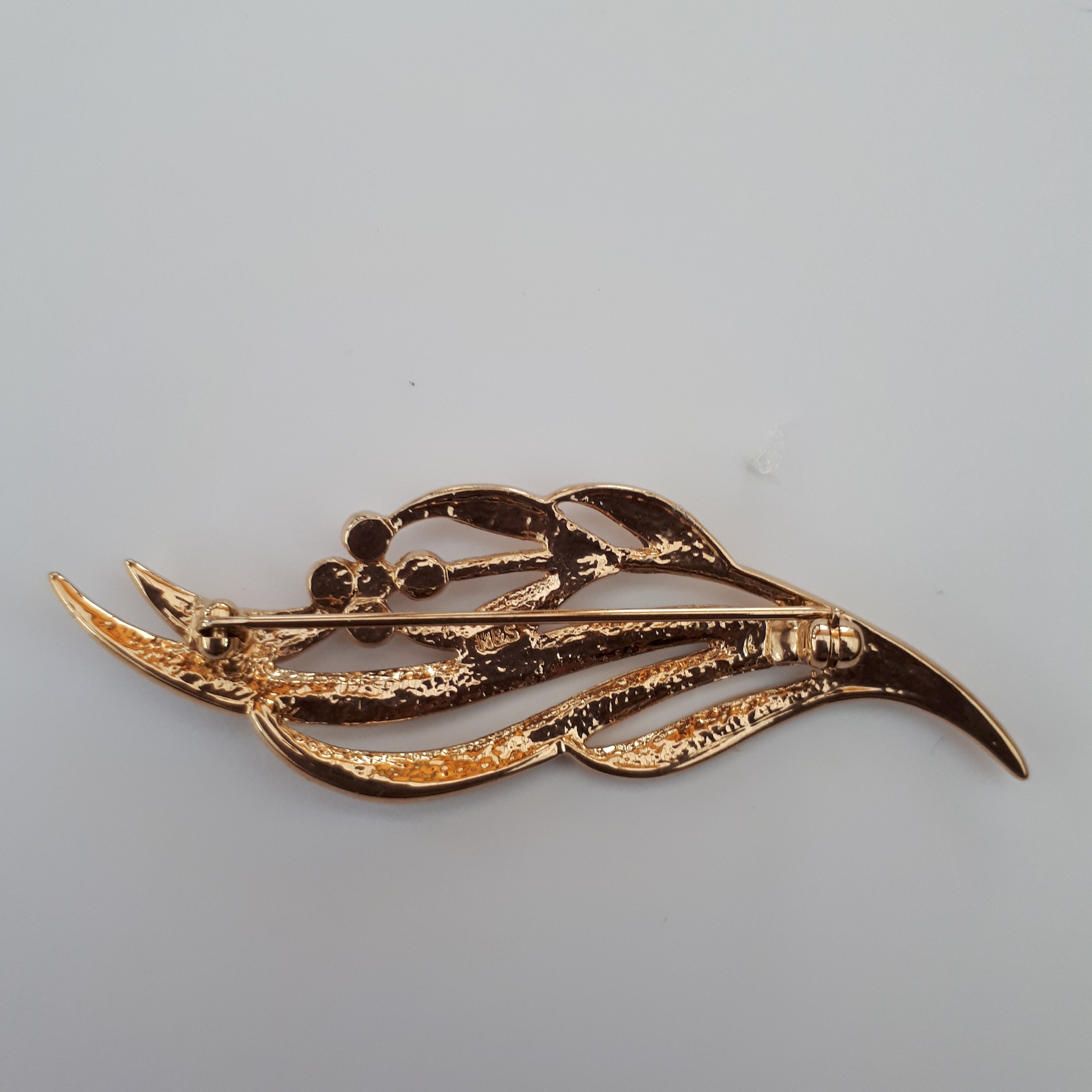 Exquisite stylish Vintage Brooch Gold Tone with Diamantes | Etsy