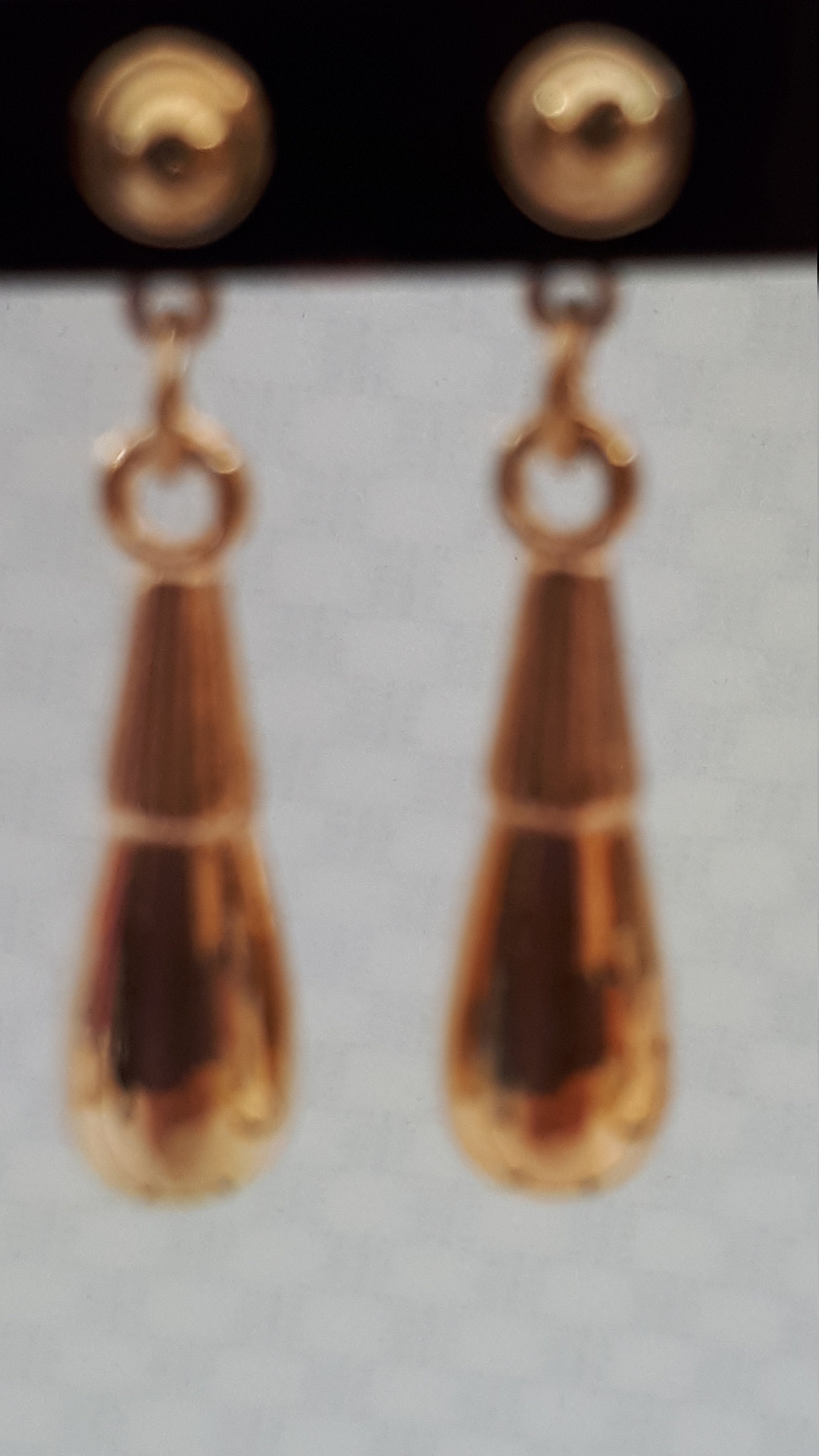 Pretty Gold Tone Tear Drop Dangly Earrings | Etsy