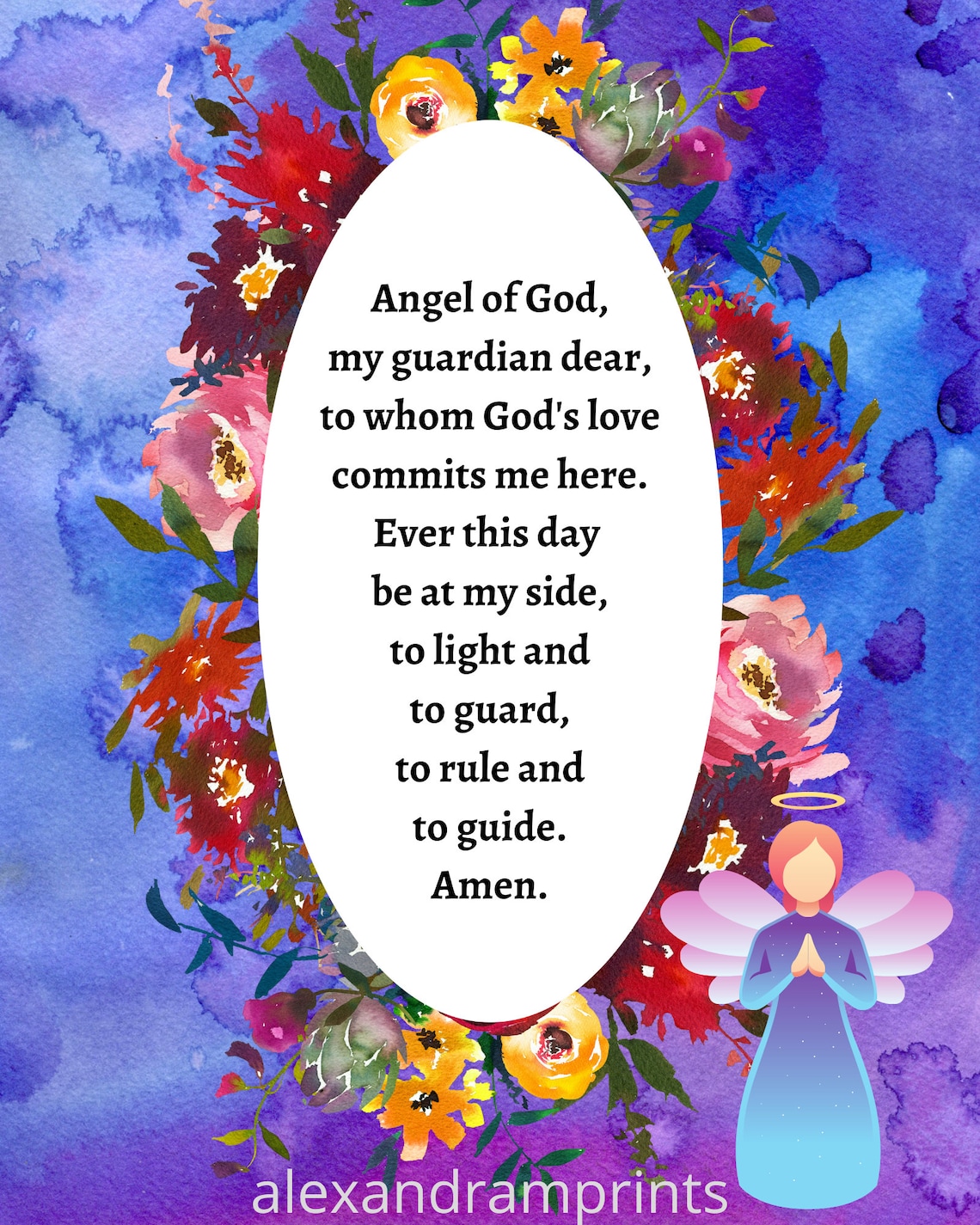 Angel of God Prayer | Children's Prayer | Catholic Print | Catholic ...