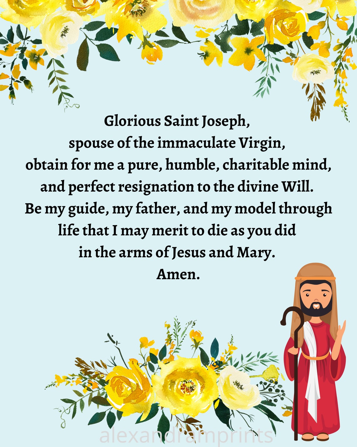 St. Joseph Prayer Wall Art | Year of St. Joseph | Catholic Prayer Wall ...