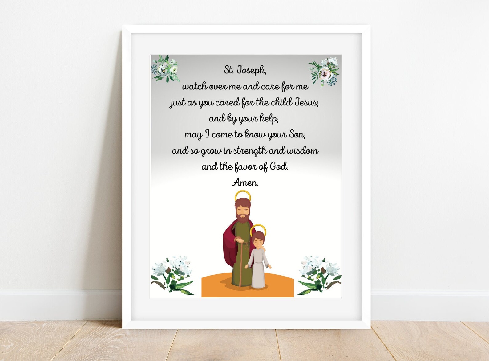 A Child's Prayer to St. Joseph Wall Art | St. Joseph Printable ...