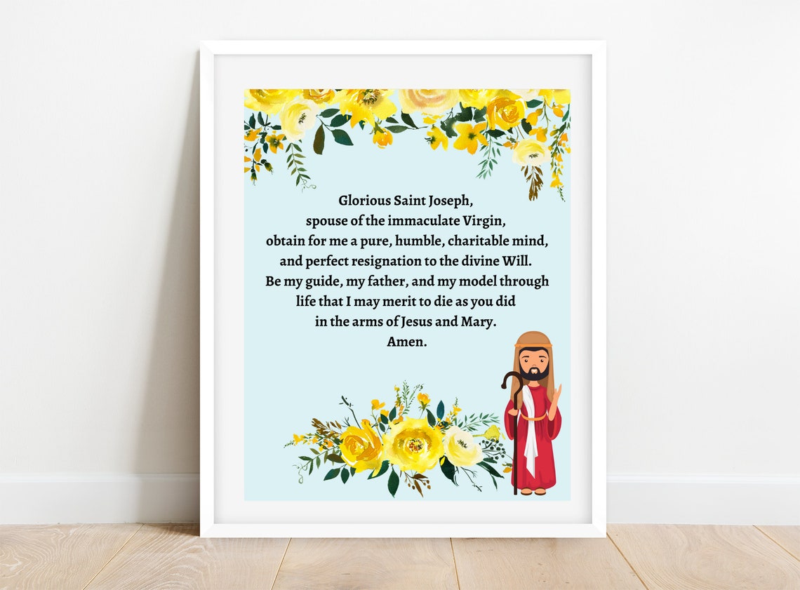 St. Joseph Prayer Wall Art | Year of St. Joseph | Catholic Prayer Wall ...