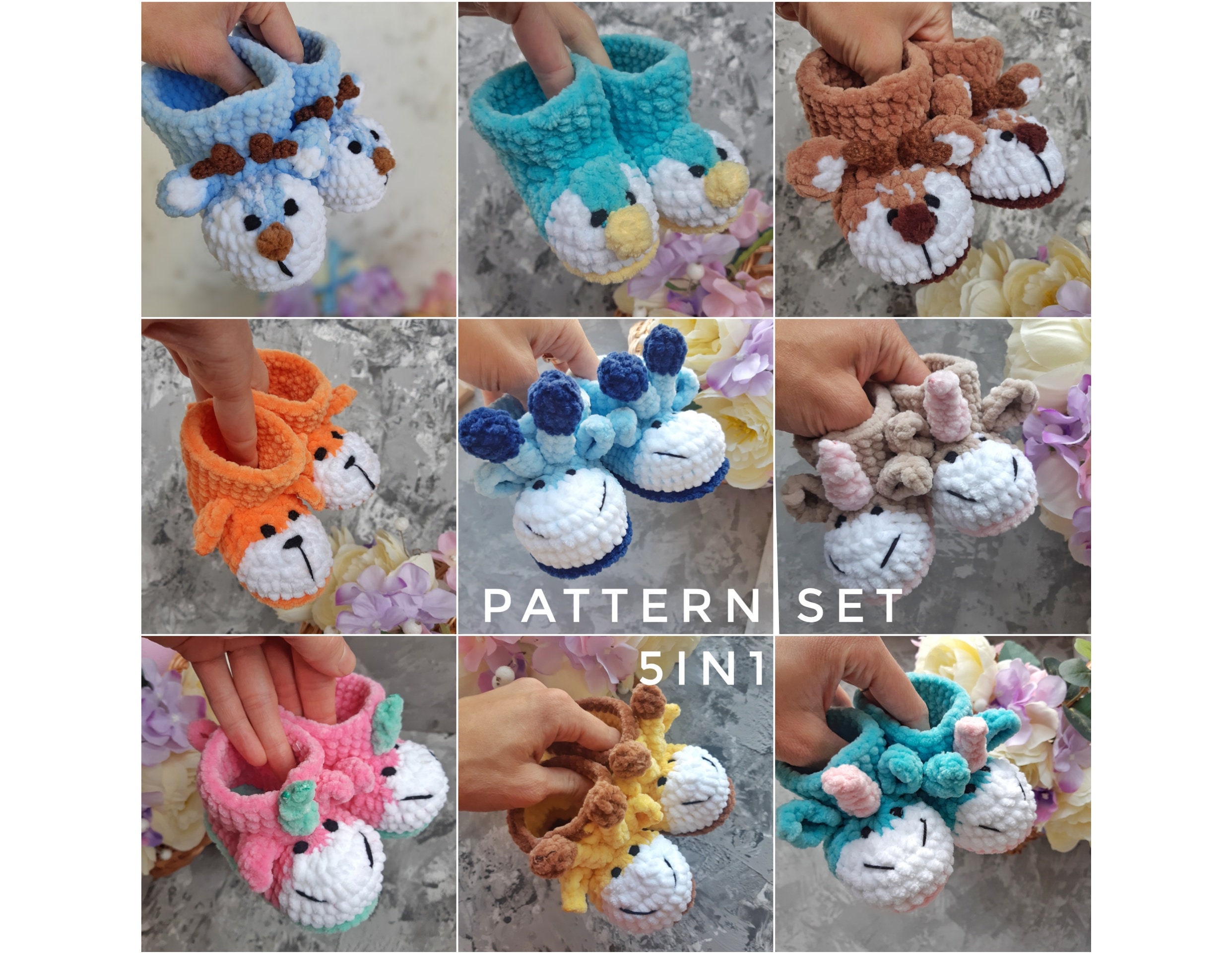 Crochet Animal Baby Booties