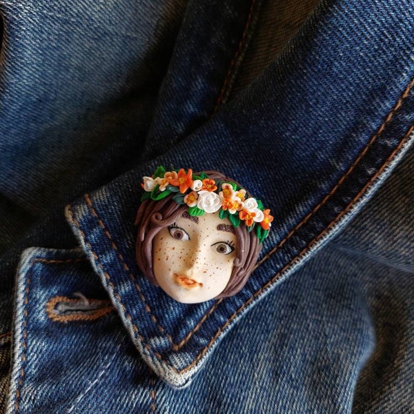 Polymer Clay Brooch - Etsy UK