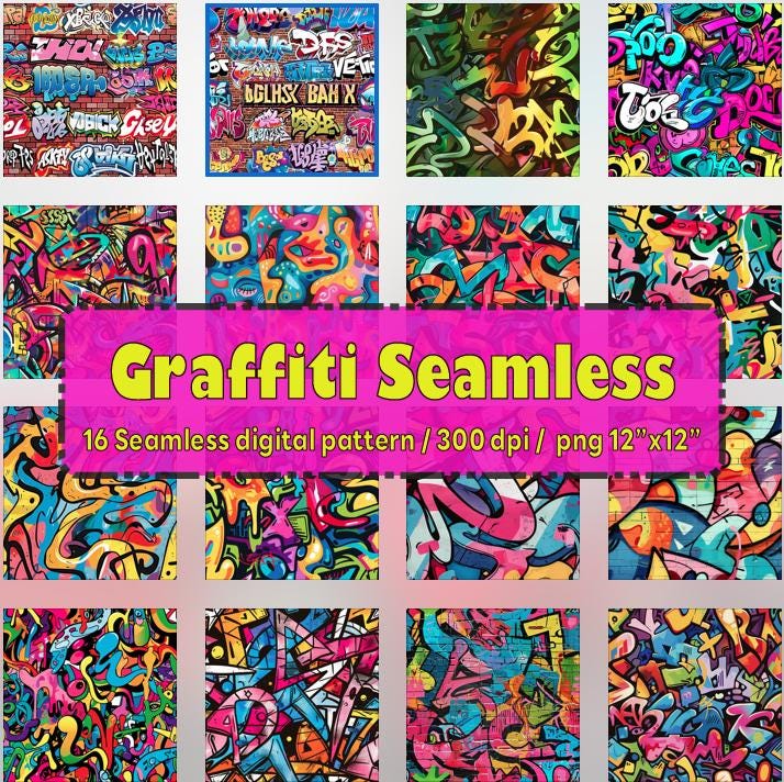 16 Amazing Graffiti Art Digital Seamless, Graffiti Pattern, Graffiti ...