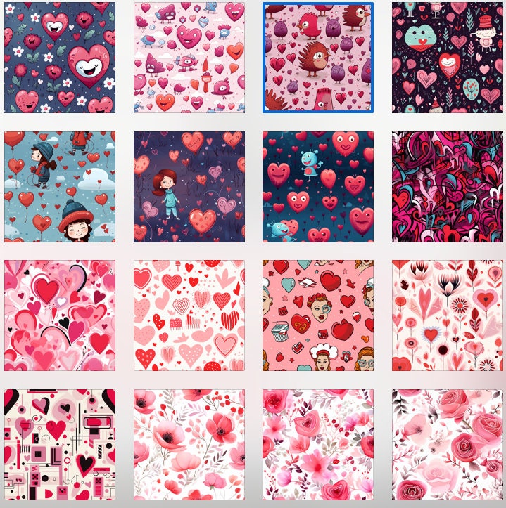 Spread the Love Digitally:16 Seamless Patterns for Valentine's Day Love ...