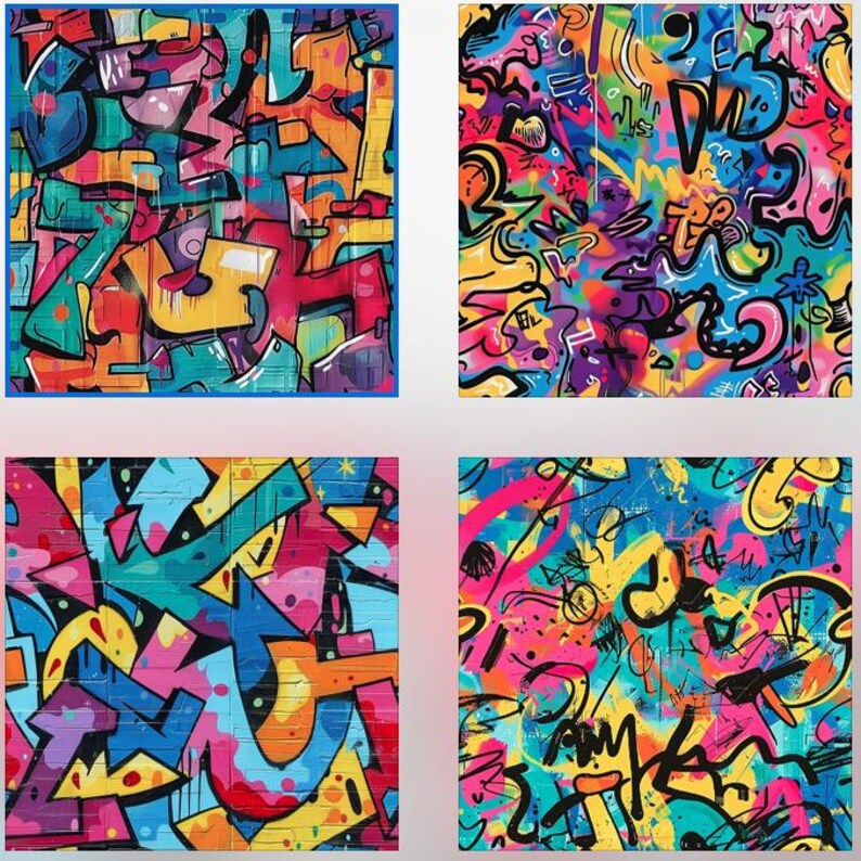 16 Amazing Graffiti Art Digital Seamless, Patterngraffiti Art ...