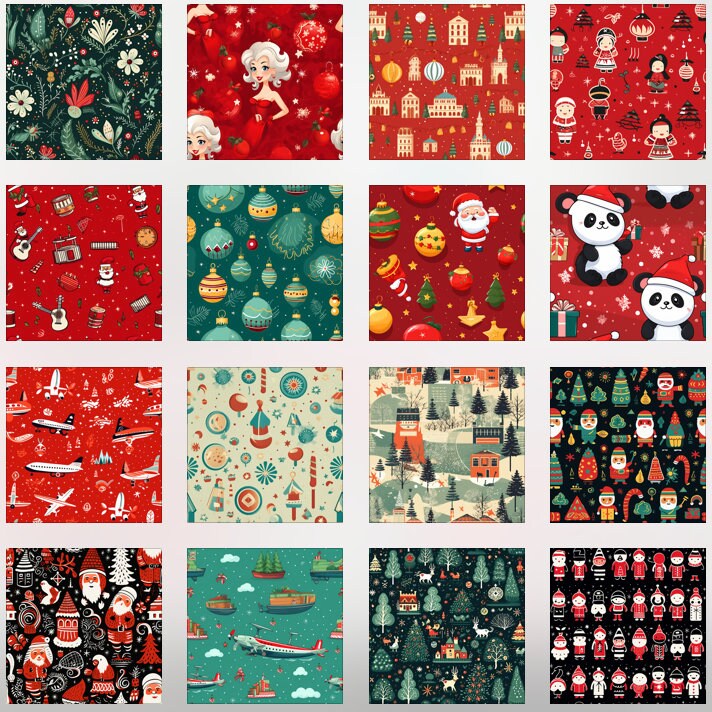 16 Amazing Christmas Digital Seamless Pattern, Christmas Printable ...