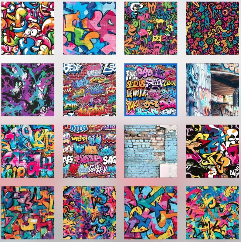 16 Amazing Graffiti Art Digital Seamless, Patterngraffiti Art ...