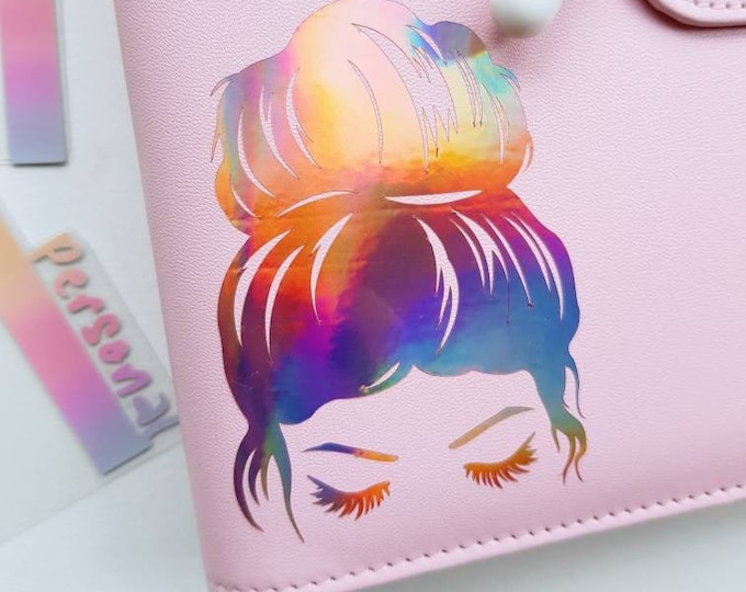 Messy Bun Vinyl Decal Girl Sticker Planner Decal Journal - Etsy