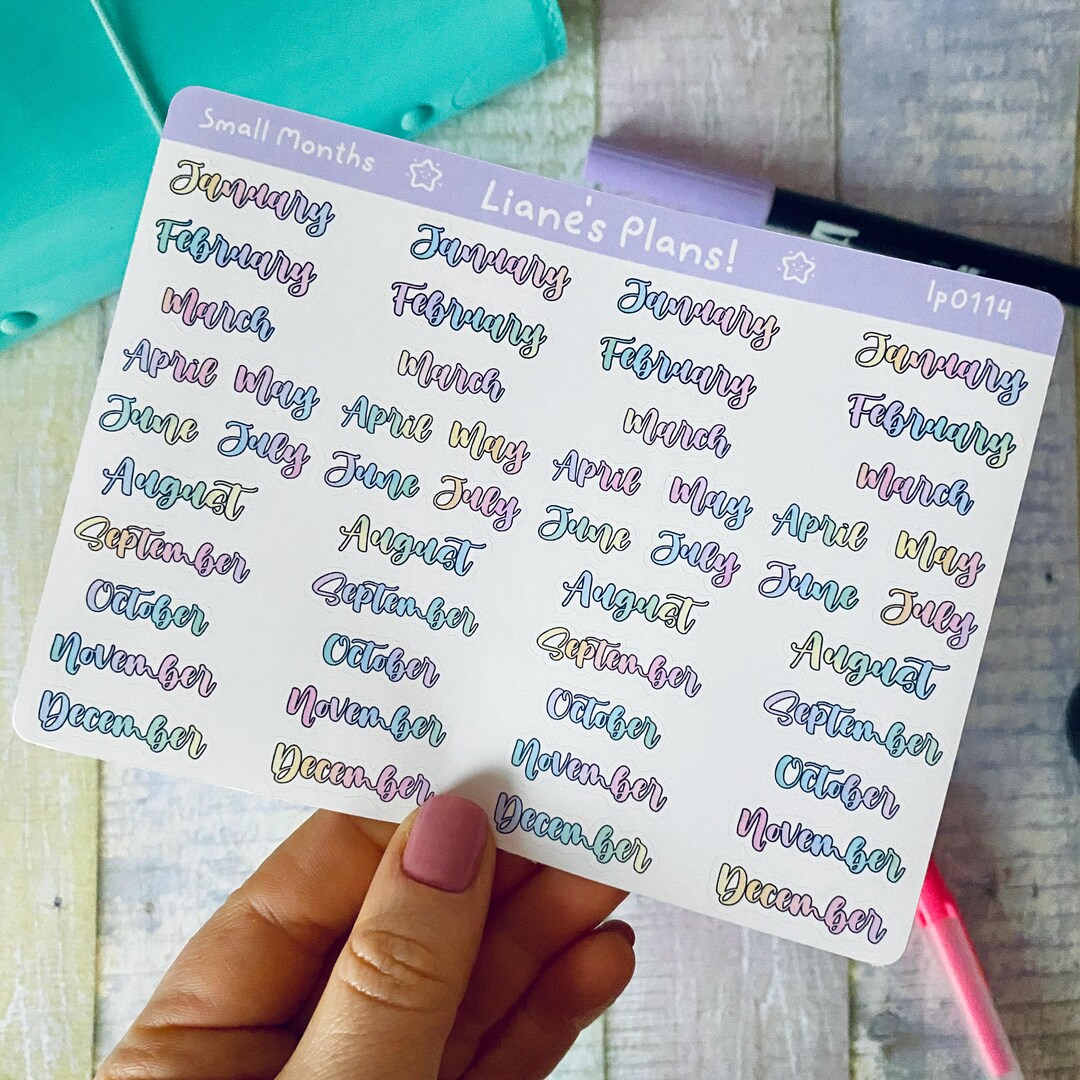 48 Months of the Year Pastel Planner Stickers for Productivity ...