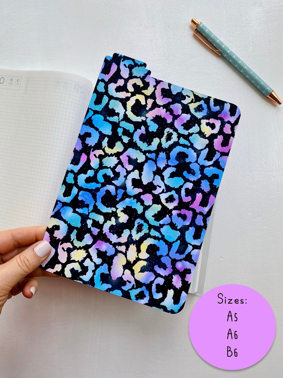 Rainbow Leopard Pencil Board Page Marker: A5 A6 B6 Journals - Etsy