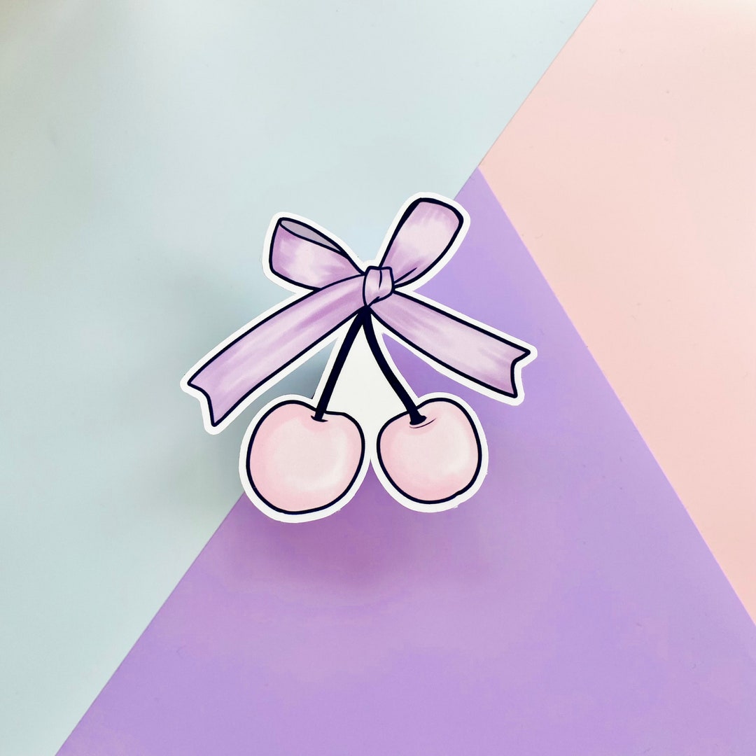 Pink Cherry Sticker Pastel Aesthetic Vinyl Die Cut Laptop - Etsy