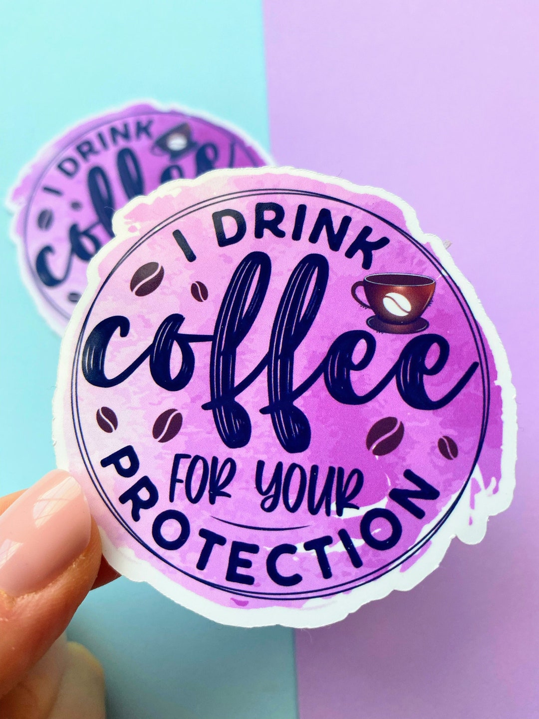Coffee Warning Sticker, Laptop Sticker, Funny Sticker, Water Bottle ...