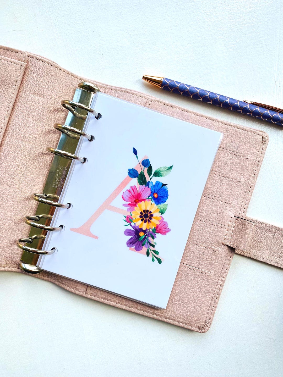 Floral Alphabet Planner Dashboard Insert: Monogram Initial - Etsy