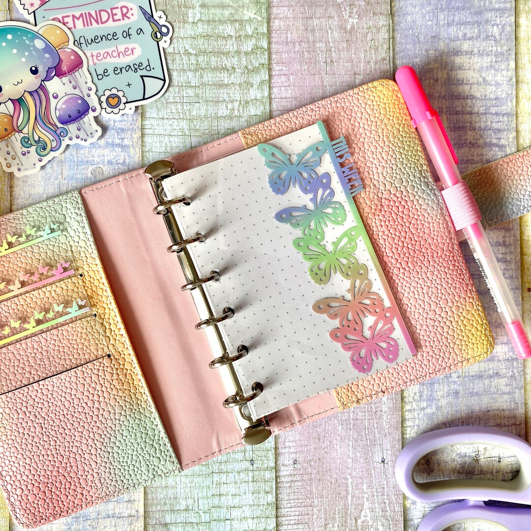Rainbow Butterfly Planner Dividers for Binders, Side Tab Set of 3 ...