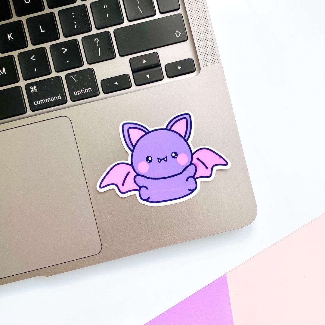 Kawaii Purple Bat Sticker: Pastel Halloween Vinyl Decal - Etsy
