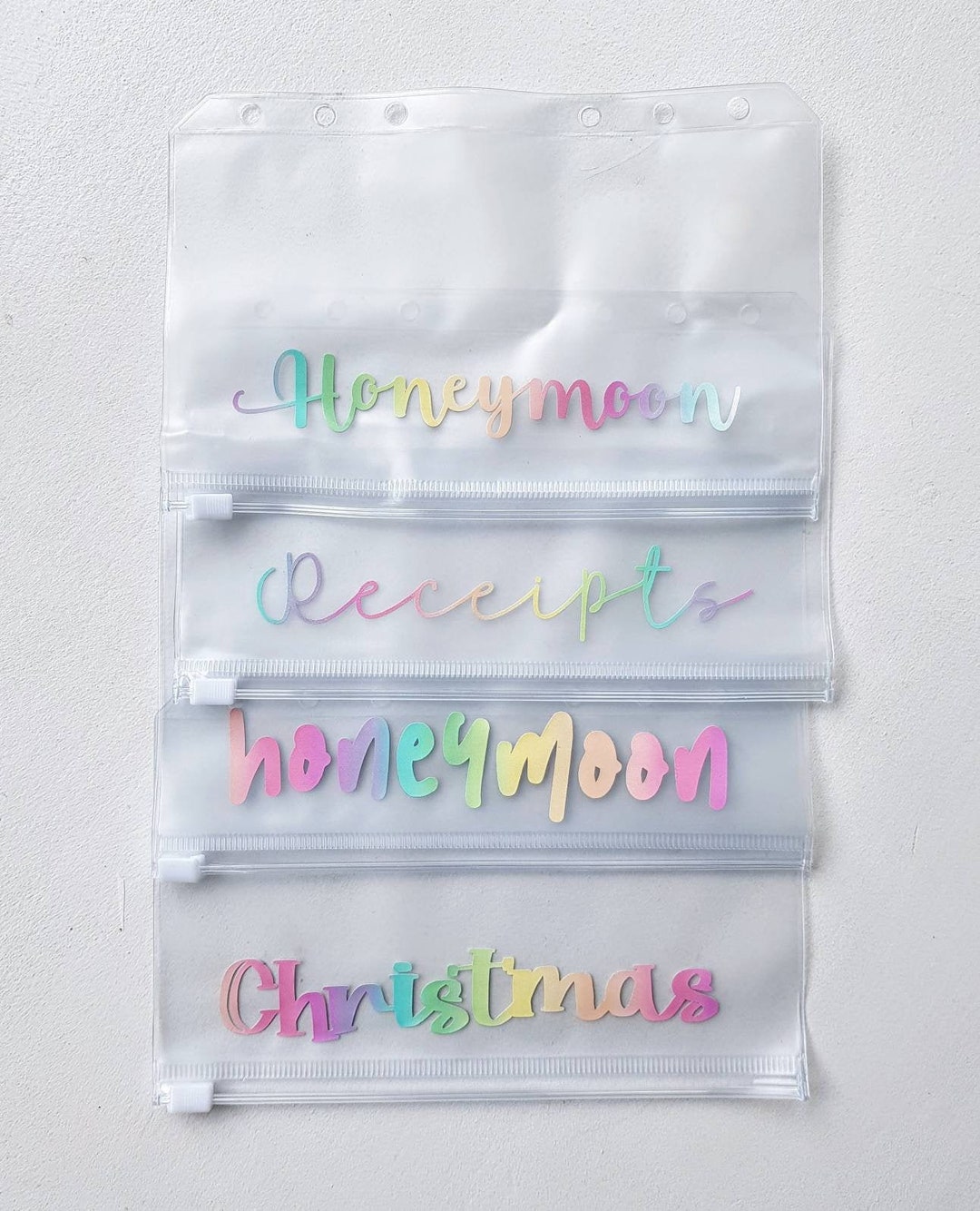 Standard Budget Binder Envelopes: Rainbow Vinyl Cash Wallets - Etsy