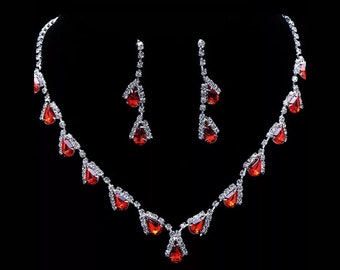 Red Wedding Jewelry | Etsy