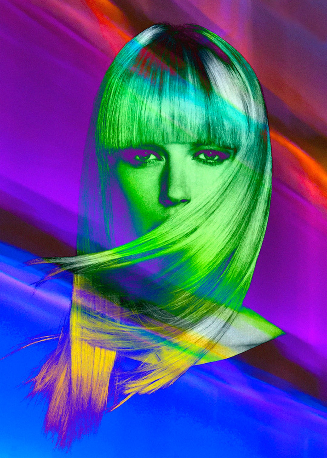 Printable Digital Collage in Neon Colors Fusion Pop Art Home Decor ...