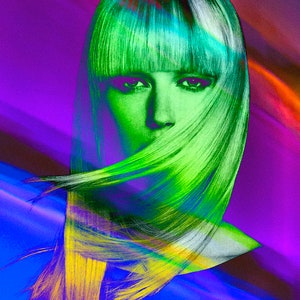 Printable Digital Collage in Neon Colors Fusion Pop Art Home Decor ...