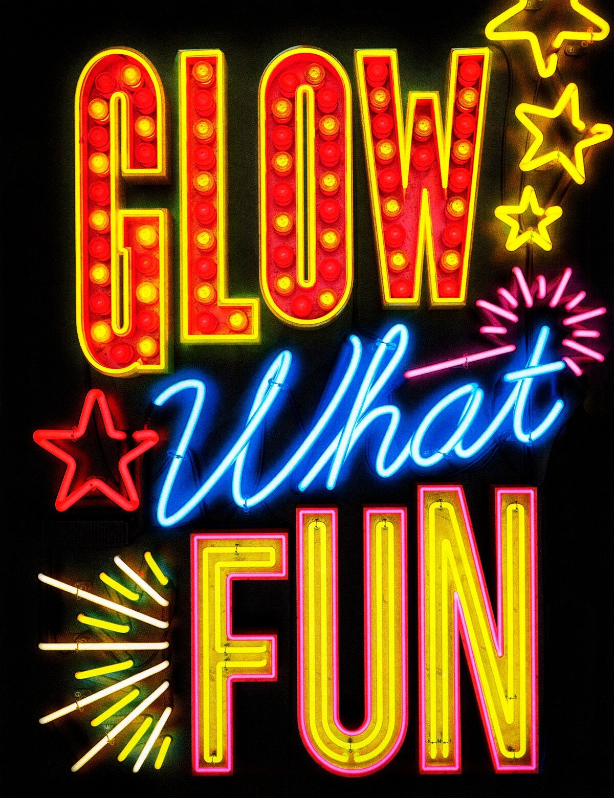 Glow Photography, Neon Fun Printable Wall Art, Contemporary Wall Decor ...