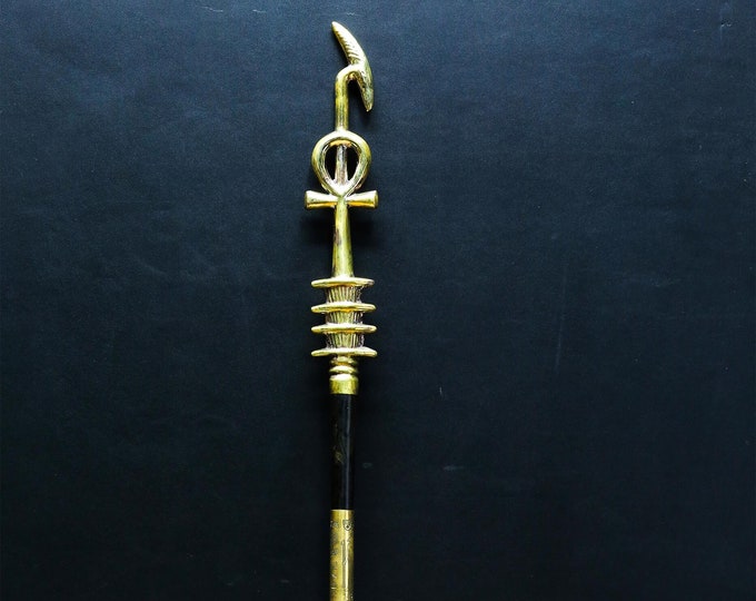 Large Scepter With Ankh (key of Life) - Djed of Osiris - Was-scepter ...