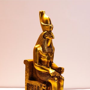Egyptian God Horus Wearing Double Crown - Horus Statue - Falcon Horus ...