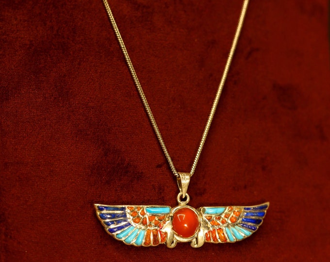 Egyptian Winged Amulet, Vulture Amulet, Gemstones Amulet, Made in Egypt ...