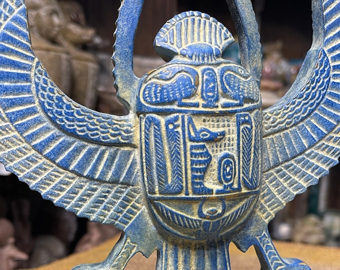Egyptian Winged Scarab, Winged Scarab Beetle Figurine. Scarab With Sun ...