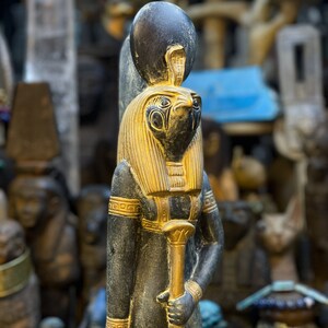 RA the God of Sun Wearing Sun Disk With a Falcon Face - Altar Statue ...