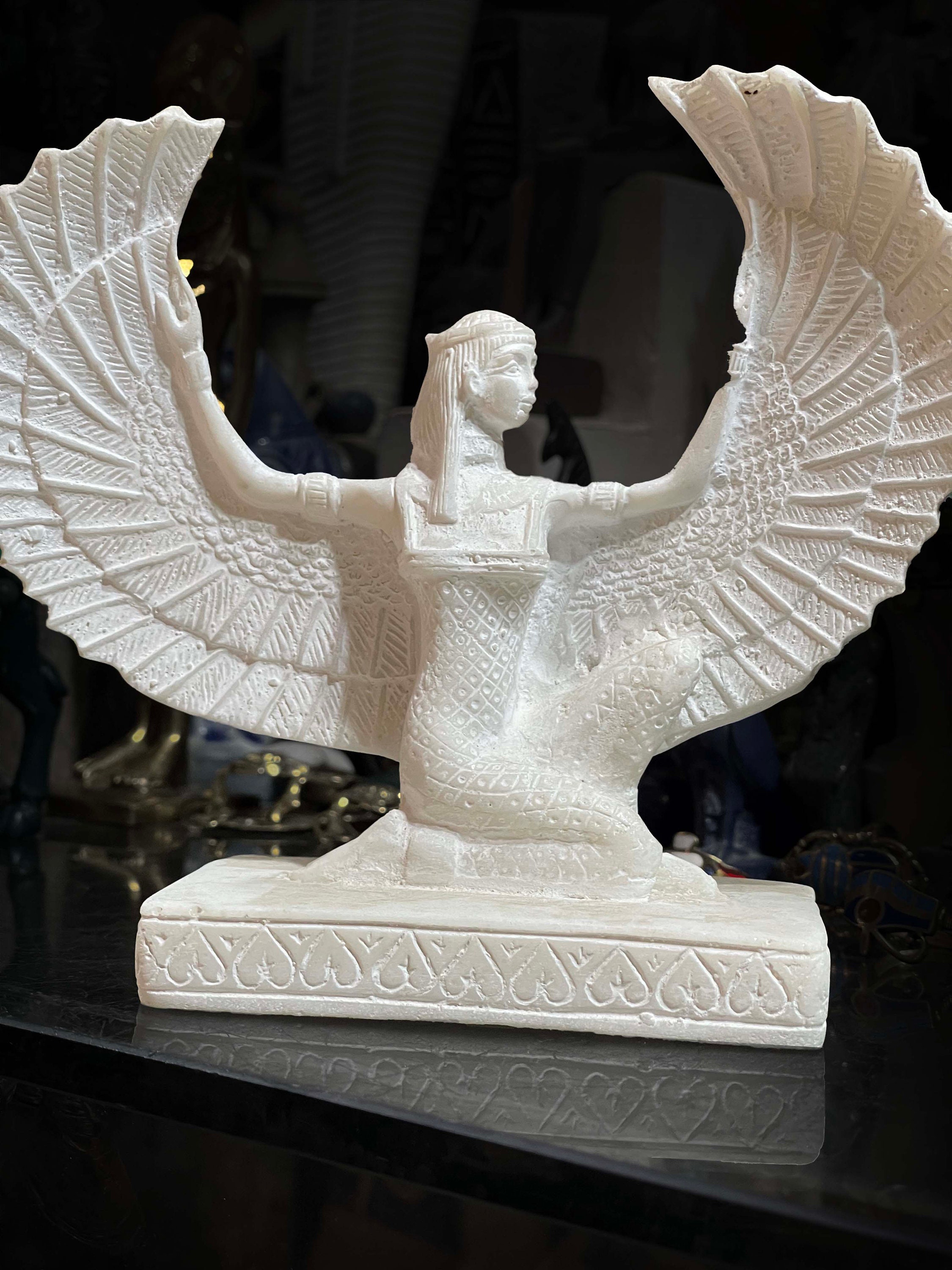 Ancient Egyptian Goddess Isis Statue Spreading Wings - Made by Egyptian ...