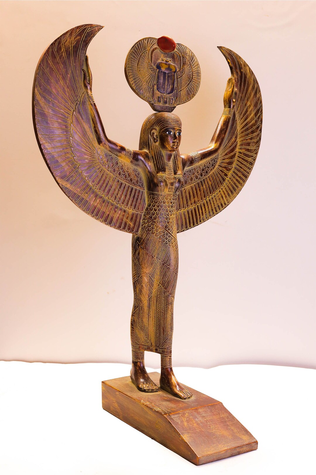 Beautiful Large Egyptian Goddess Isis, Winged Isis Statue, Egyptian Art ...