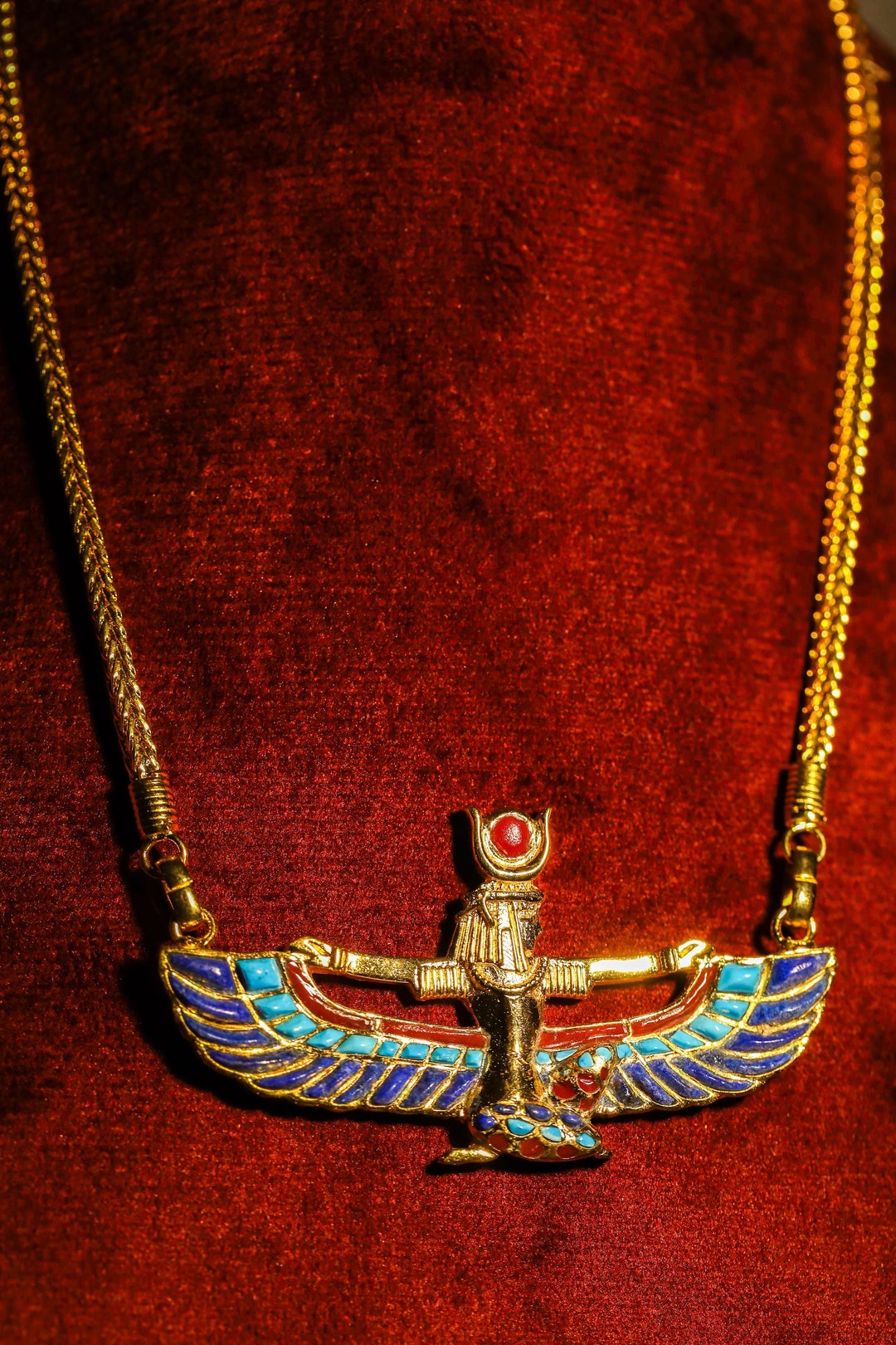 Goddess Isis Pectoral With Ankh Key of Life Amulets, Goddess Isis ...