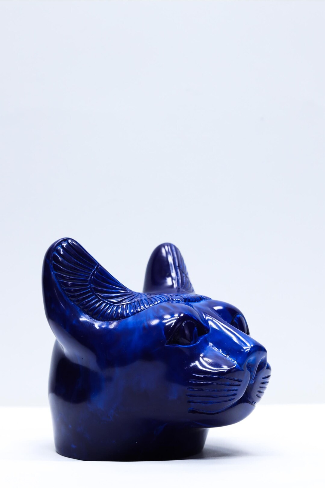 Blue Lapis Bastet Head, Ancient Egyptian Cat, Bastet the Cat, Egyptian ...