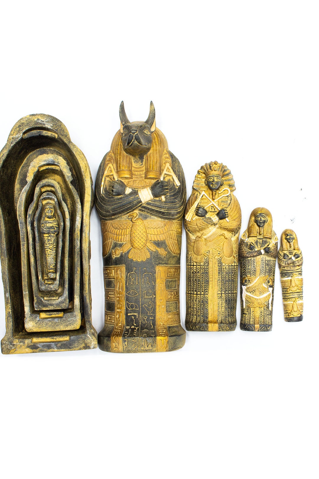 Set of Ancient Egyptian God Anubis Coffins, Made in Egypt With Care and ...