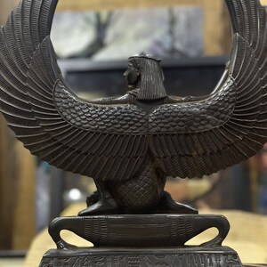 Large Egyptian Goddess Isis, Winged Isis Statue With Color Paints ...