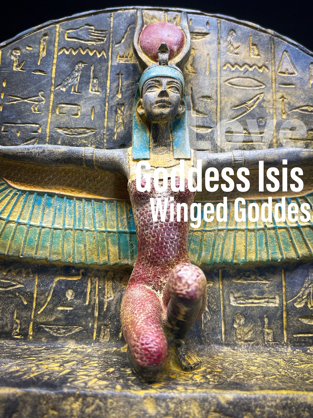 Egyptian Goddess Isis Statue With Special Cartouche, Isis Statue With ...
