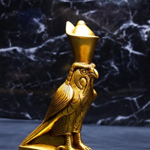 Golden Egyptian God Horus Statuette, Horus Statue, God of the Sky ...