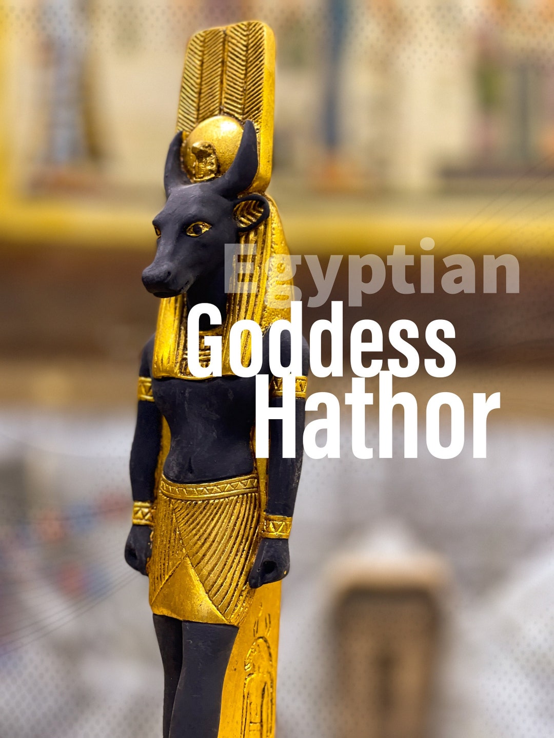 Estátua da Deusa Manifesta Hathor, Deusa Vaca no Antigo Egito ...