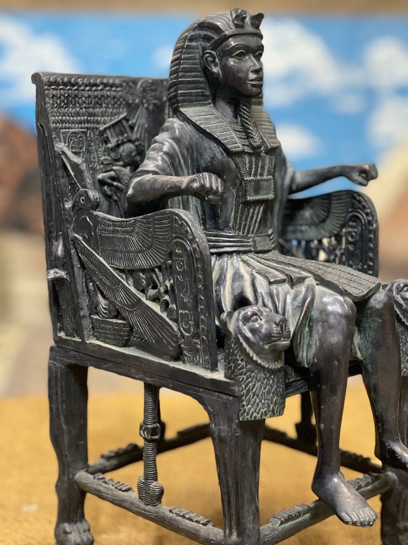 King Tutankhamun Statue King Tutankhamun Throne. - Etsy