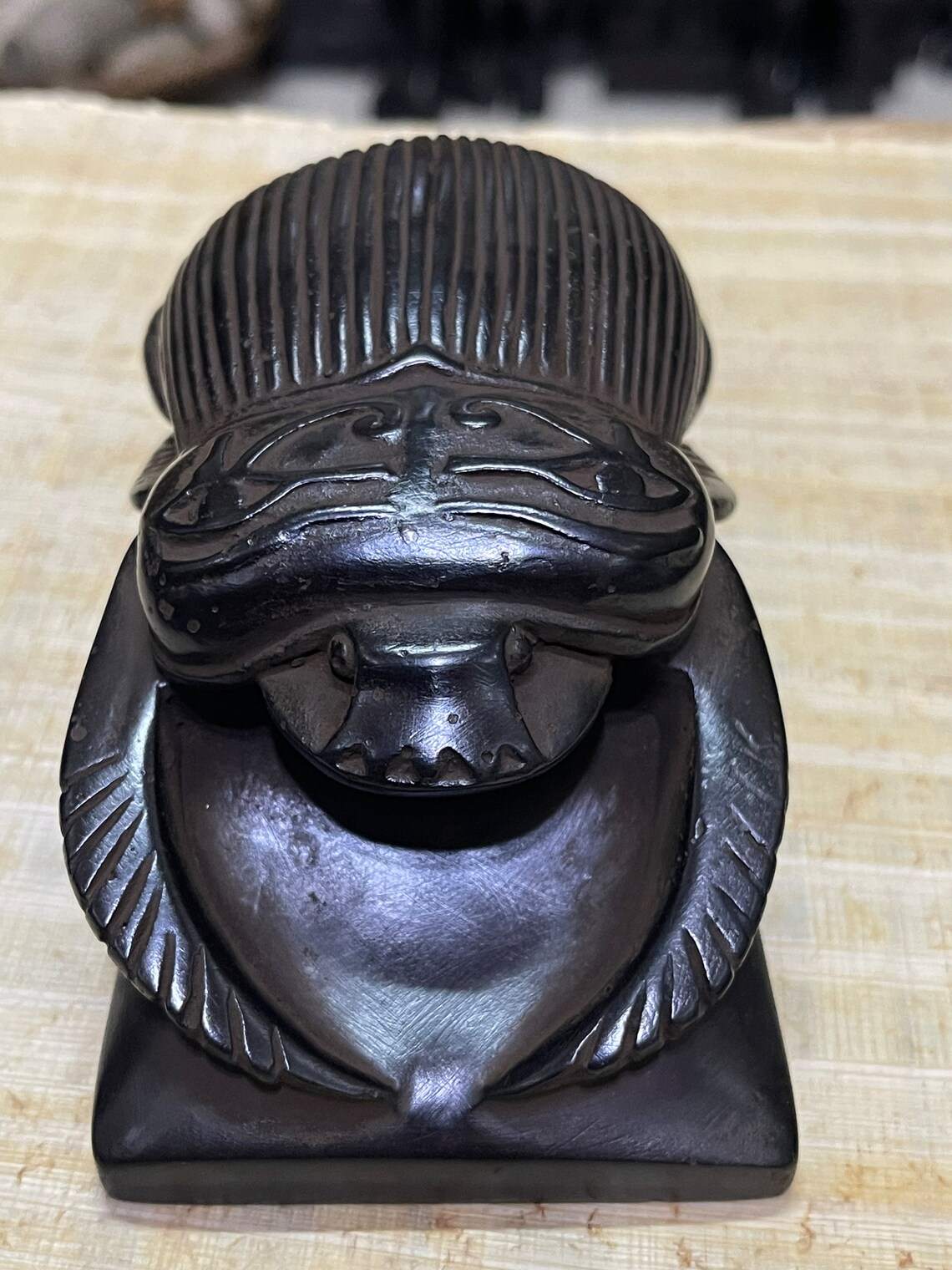 Ancient Egyptian Scarab Made From Basalt Stone, Egyptian Scarab With ...