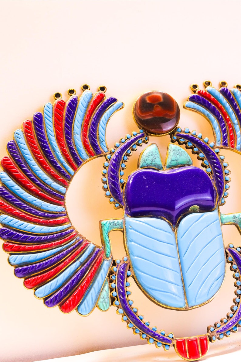 Egyptian Winged Scarab, Winged Scarab Beetle Figurine. Scarab With Sun ...